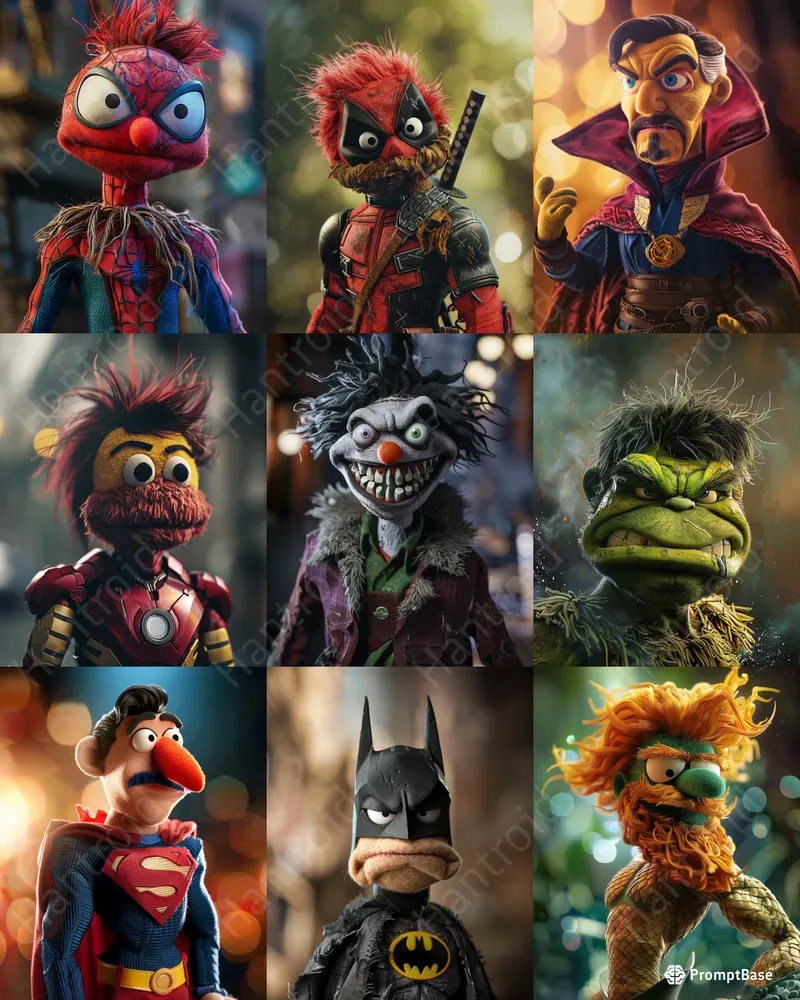 Muppet Hero Transformations Midjourney Prompt | PromptBase