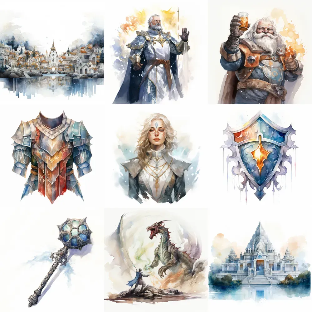 Cleric Inspired Fantasy DnD Assets Midjourney Prompt | PromptBase