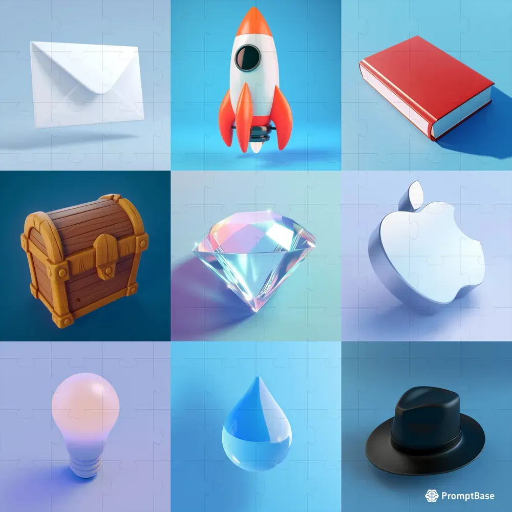 3D Ui Design Icons Everythings Midjourney Prompt | PromptBase