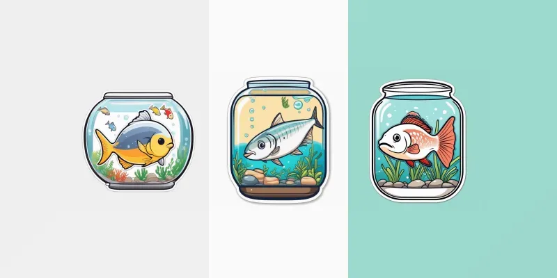 Sea Creatures In The Aquarium Stickers Stable Diffusion Prompt | PromptBase