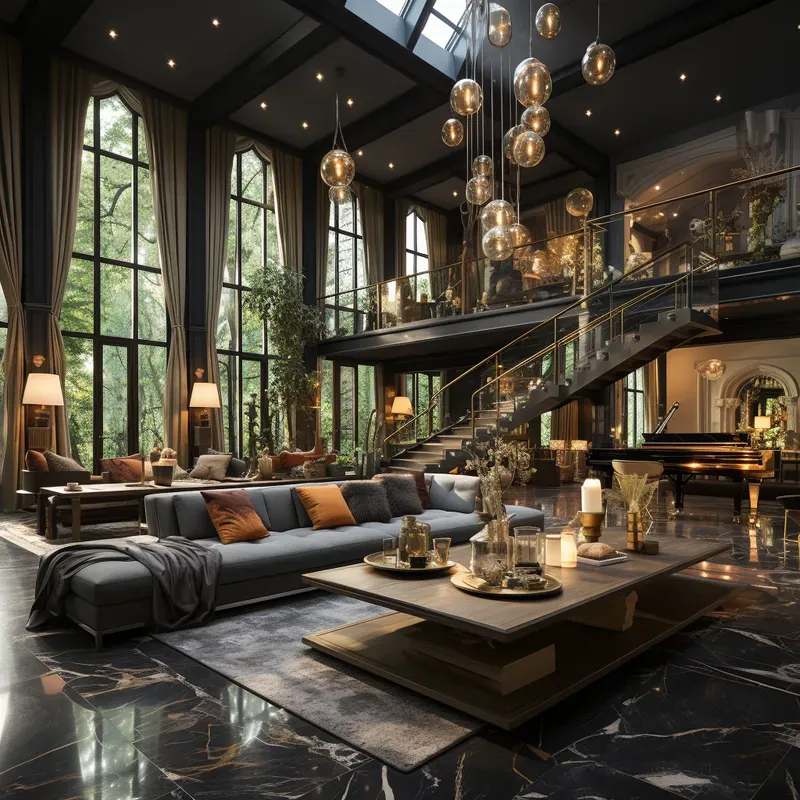 Luxurious Living Rooms Midjourney Prompt | PromptBase