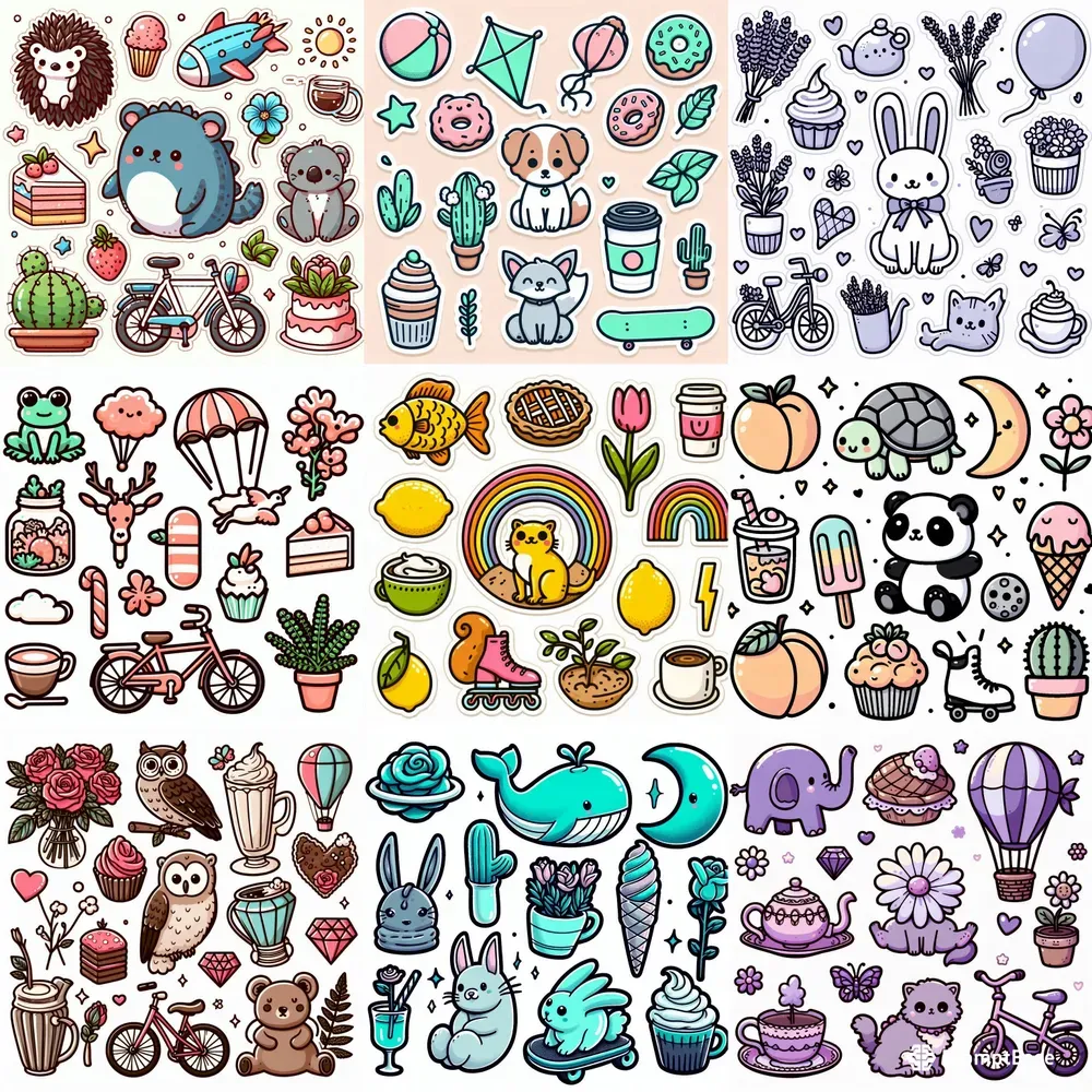 Charming Chroma Stickers DALL·E Prompt | PromptBase