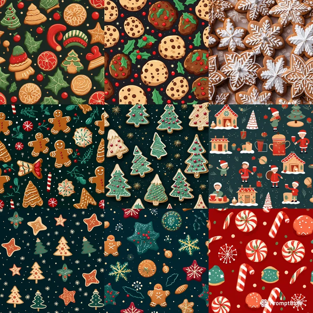 Christmas Cookies Pattern Designs Midjourney Prompt | PromptBase