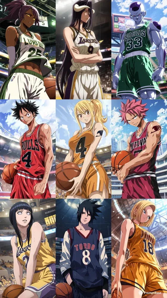 Nba Manga Characters Midjourney Prompt | PromptBase