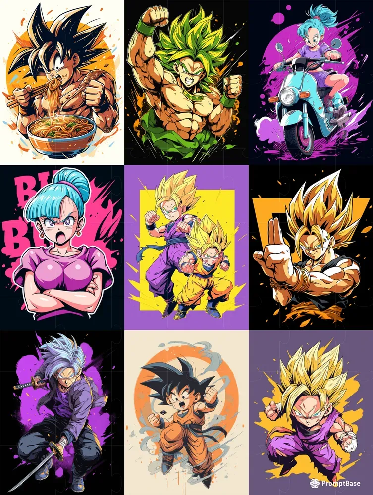 Tshirt Dragon Ball Z Designs Midjourney Prompt | PromptBase