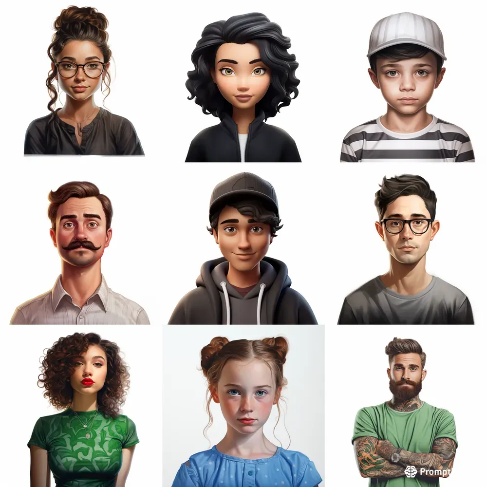Memojis Cute Profile Portraits Midjourney Prompt | PromptBase