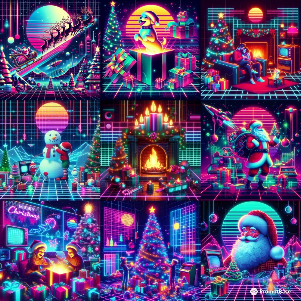 Synthwave Christmas DALL·E Prompt | PromptBase