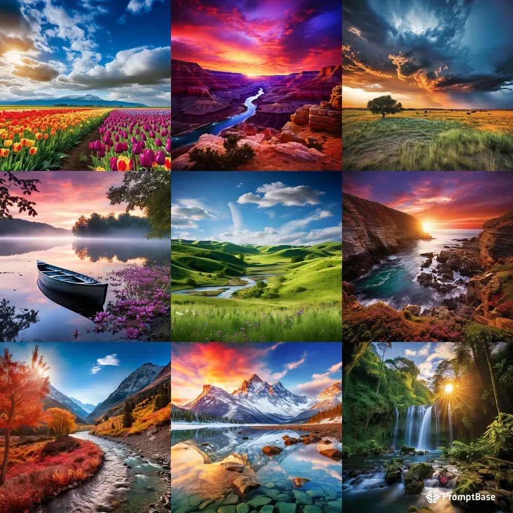 Realistic HDr Landscape Photographs Midjourney Prompt | PromptBase