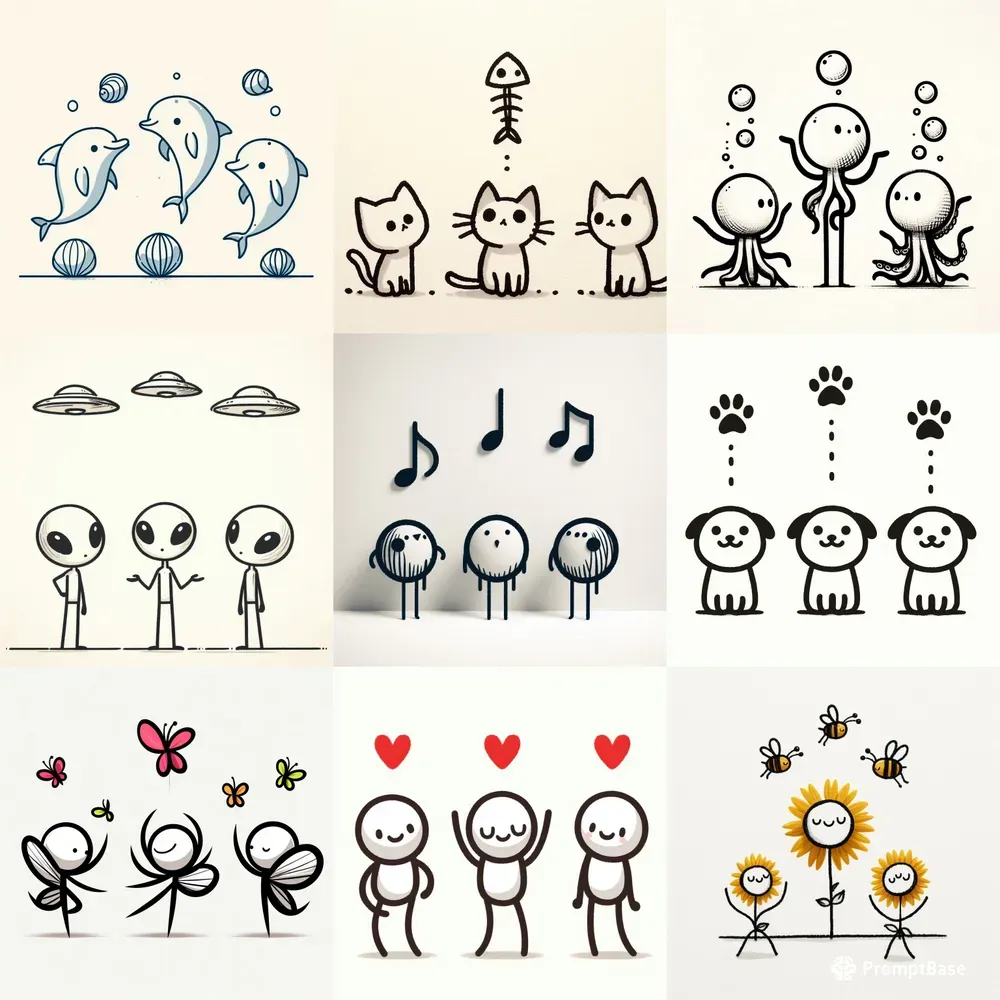 Stick Figure Fantasies DALL·E Prompt | PromptBase