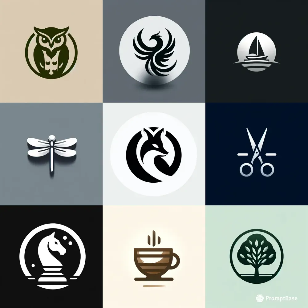Monochrome Minimalist Logos DALL·E Prompt | PromptBase