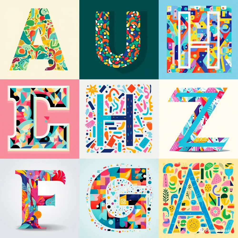 Colors Letters In The Style Of D Hockney Midjourney Prompt | PromptBase