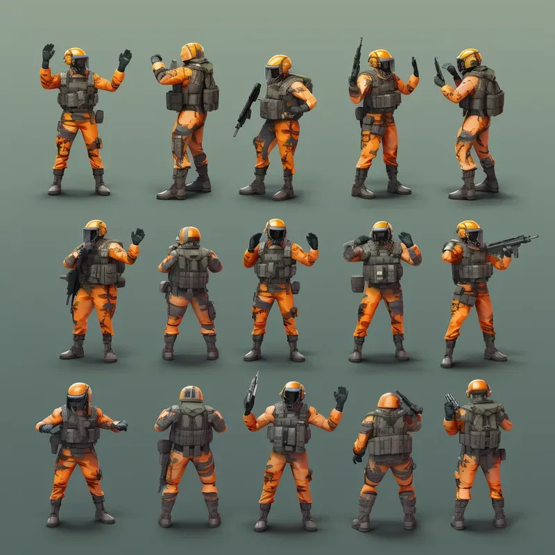 Character Design Sprite Sheets Midjourney Prompt | PromptBase