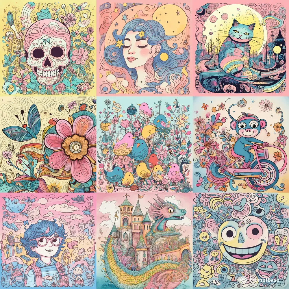 Cute Pastel Art For Kids Midjourney Prompt | PromptBase