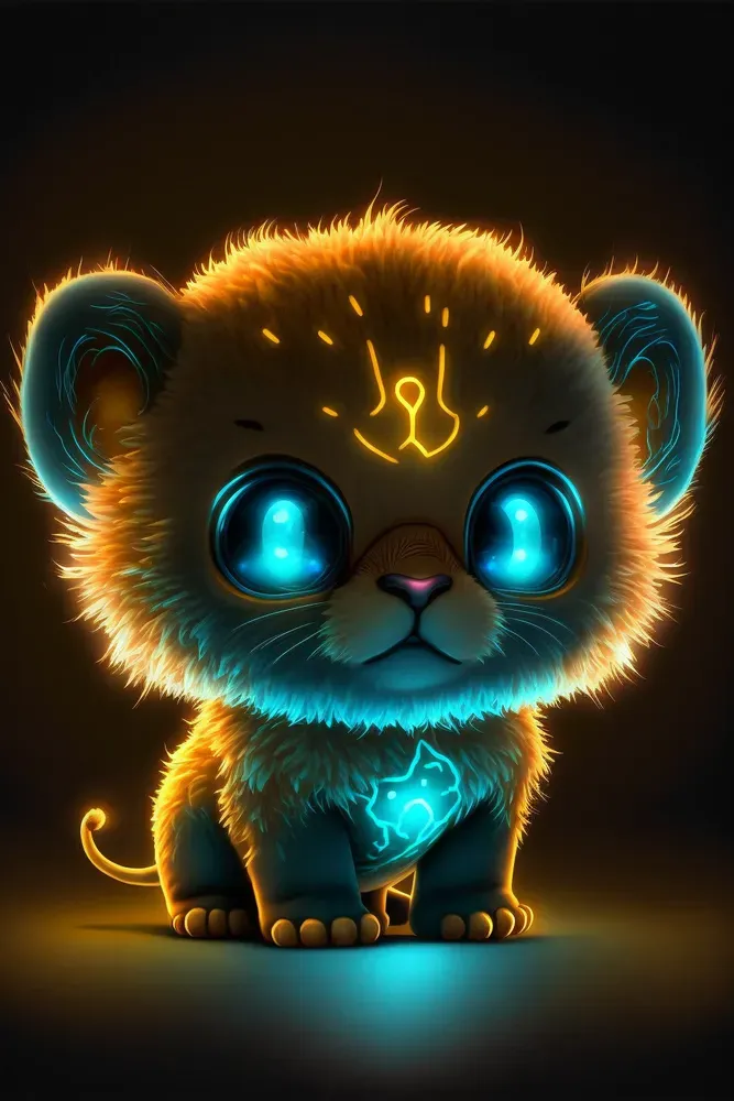 Glowing Cute Animals Midjourney Prompt | PromptBase