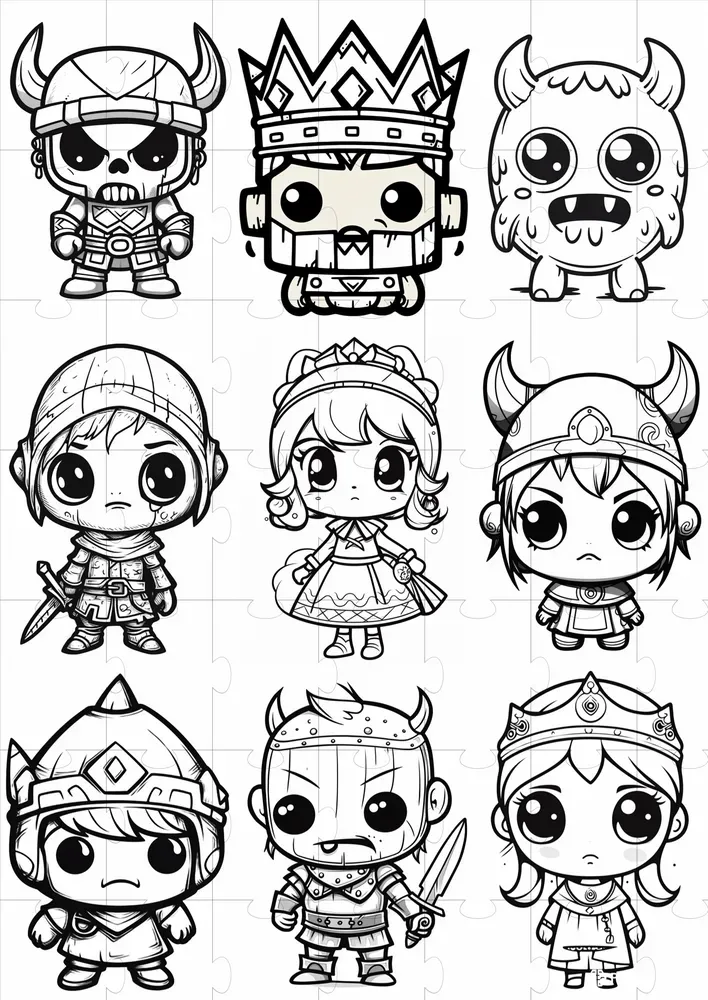 Coloring Books Cute 2D RPG Children Midjourney Prompt | PromptBase