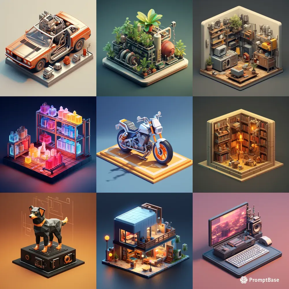 Voxel Model Illustrations Midjourney Prompt | PromptBase
