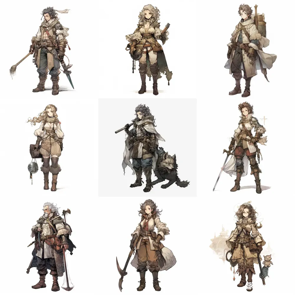 Japanese RPG Characters Midjourney Prompt | PromptBase