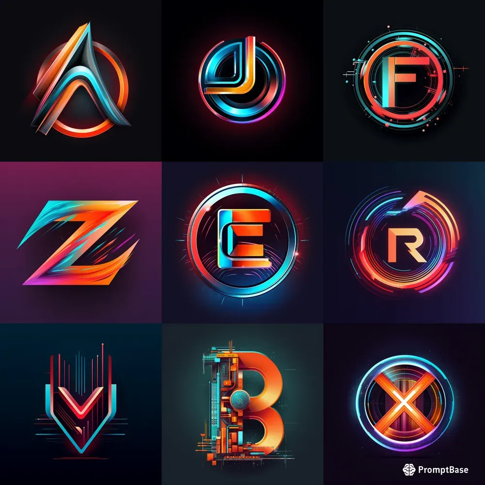 Futuristic Letter Logo Designs Midjourney Prompt | PromptBase