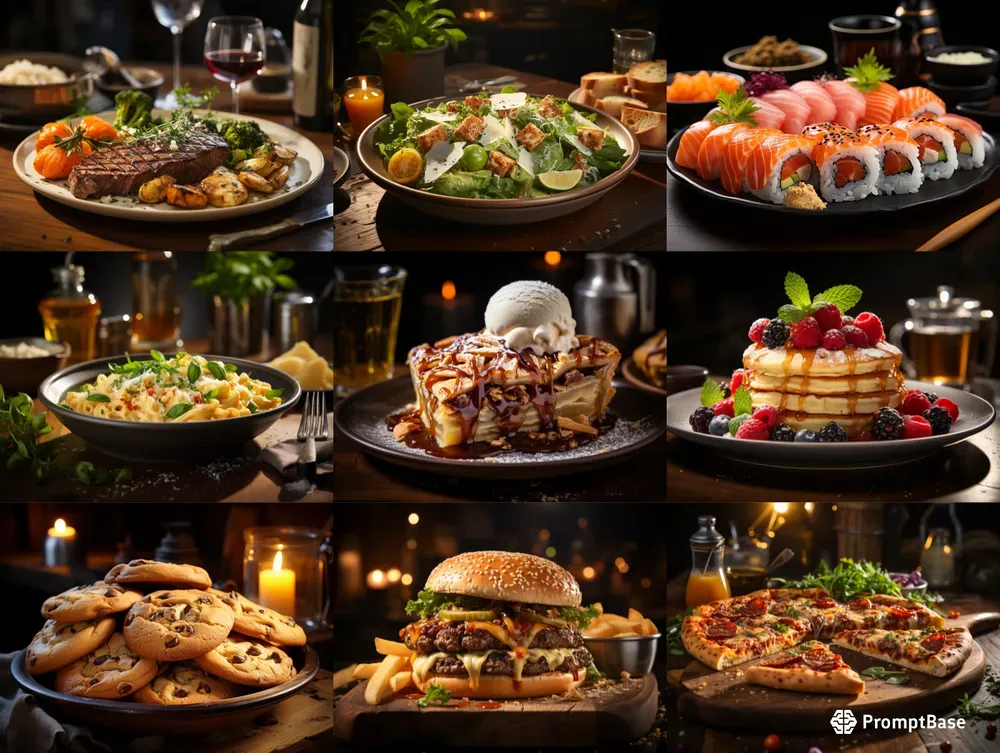 Deliciously Realistic Food Imagery Midjourney Prompt | PromptBase