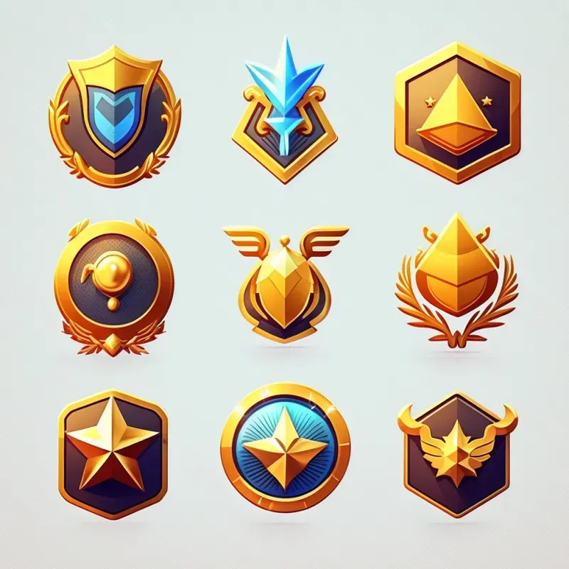 Beautiful Game Achievement Badge Sets Midjourney Prompt | PromptBase