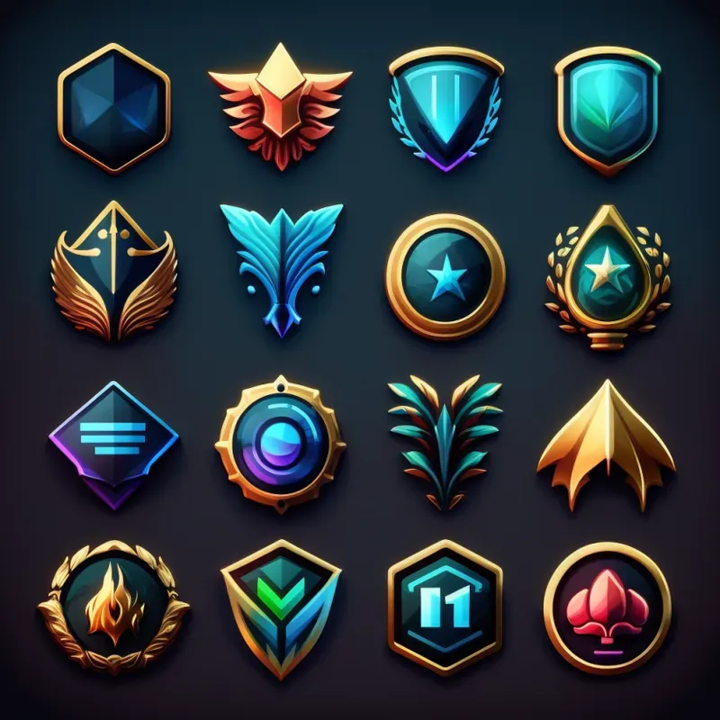 Beautiful Game Achievement Badge Sets Midjourney Prompt | PromptBase