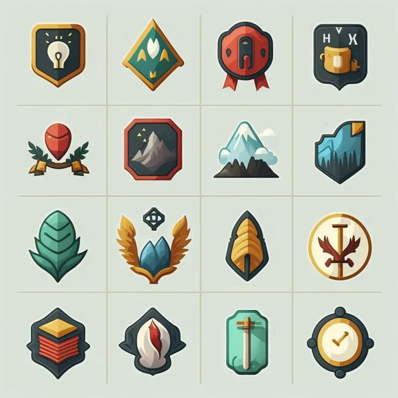 Beautiful Game Achievement Badge Sets Midjourney Prompt | PromptBase
