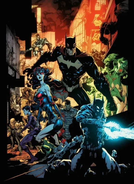 Epic Superhero Comics Battle Wallpapers Midjourney Prompt | PromptBase