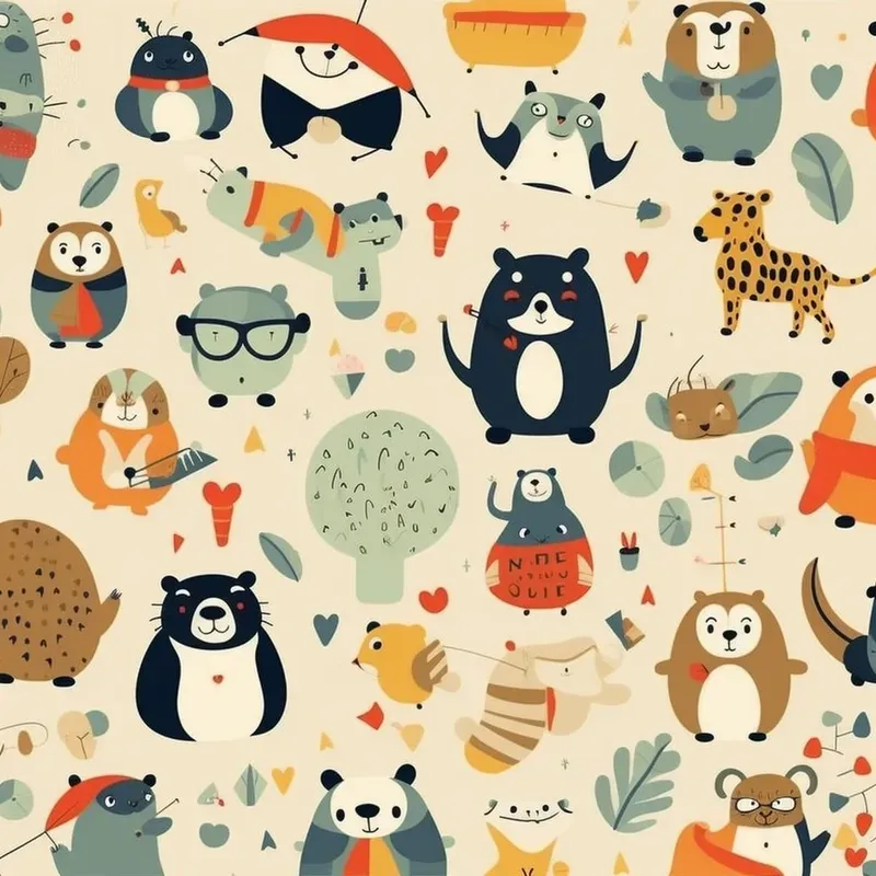 Playful Cute Graphic Wallpaper Design Midjourney Prompt | PromptBase