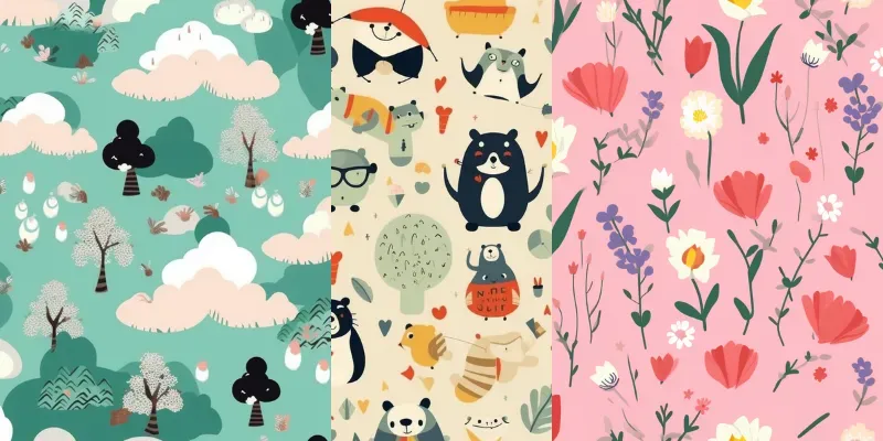 Playful Cute Graphic Wallpaper Design Midjourney Prompt | PromptBase