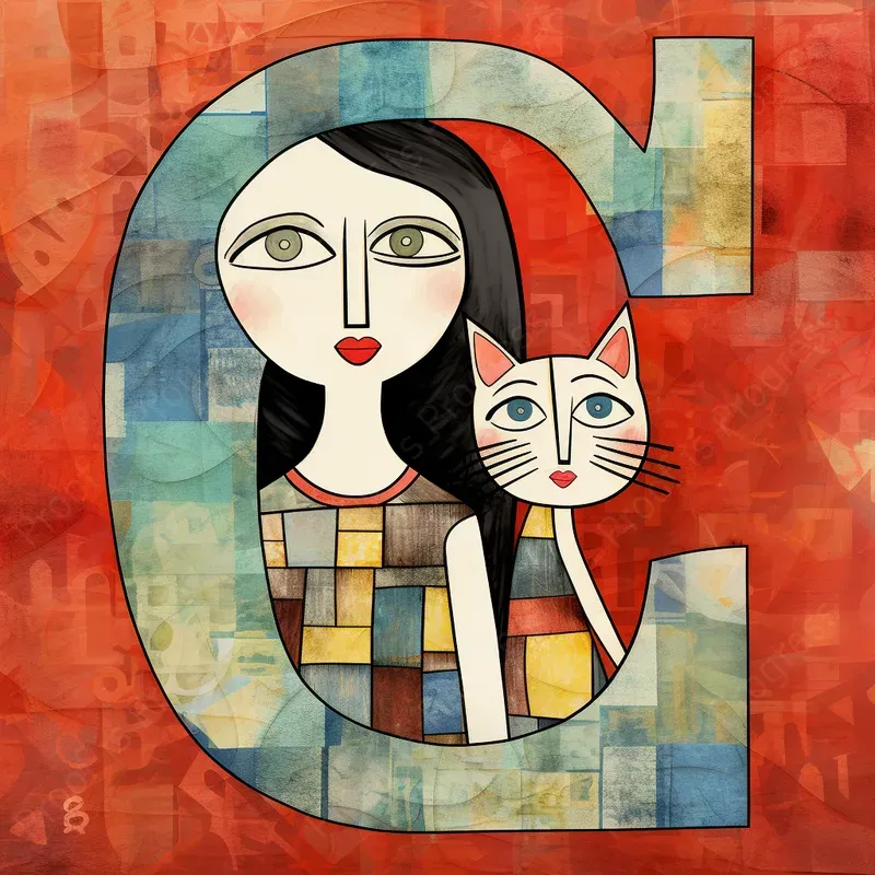 Typography Picasso-esque Glyphs Midjourney Prompt | PromptBase