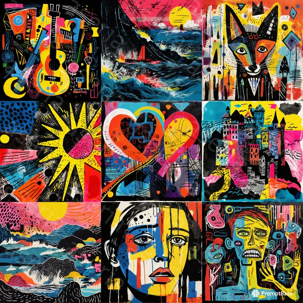 Abstract Bright Collages Midjourney Prompt | PromptBase