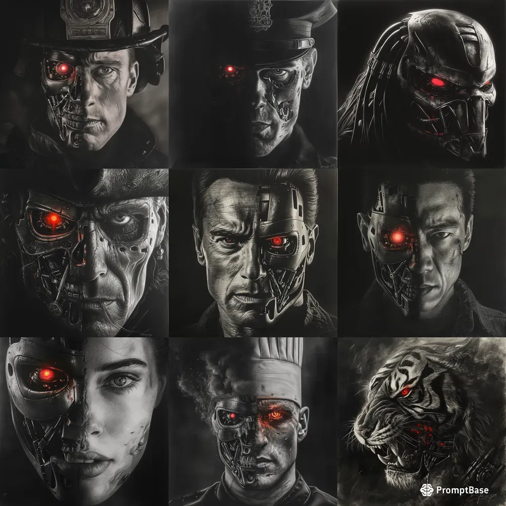 T800 Terminator Style Portraits Midjourney Prompt | PromptBase