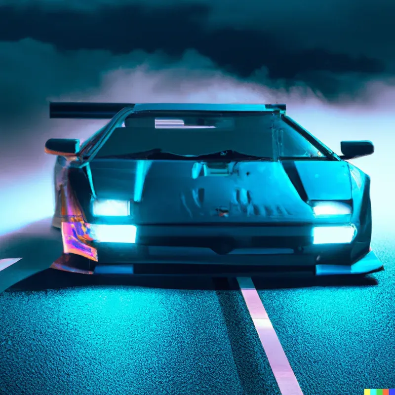 Synthwave Sports Cars DALL·E Prompt | PromptBase