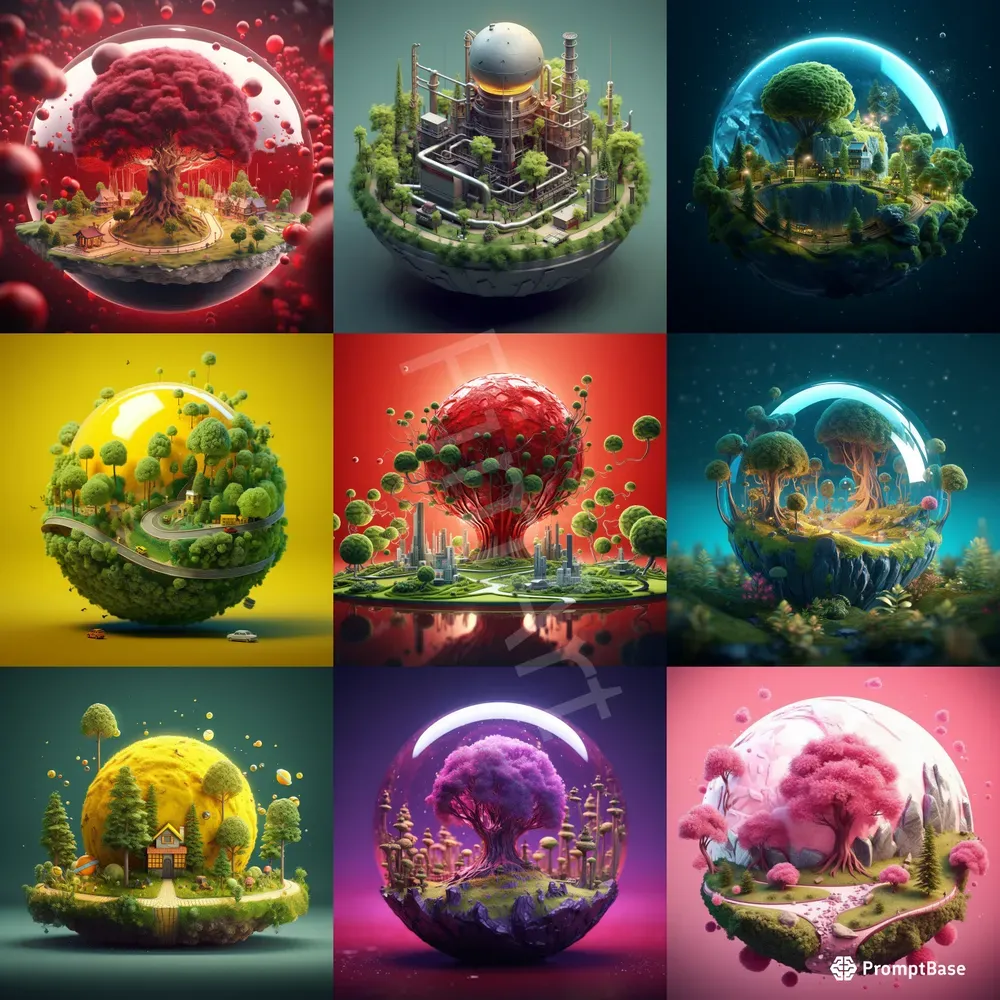 Mini Planet Art Designs Midjourney Prompt | PromptBase