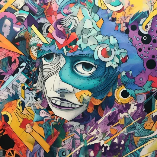 Psychedelic Punk Paintings Midjourney Prompt | PromptBase