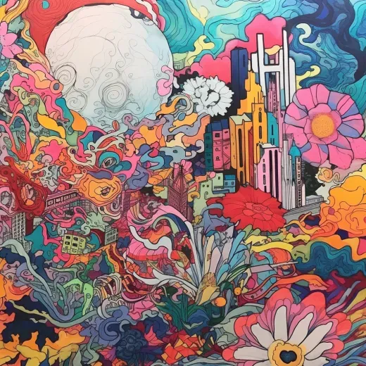 Psychedelic Punk Paintings Midjourney Prompt | PromptBase