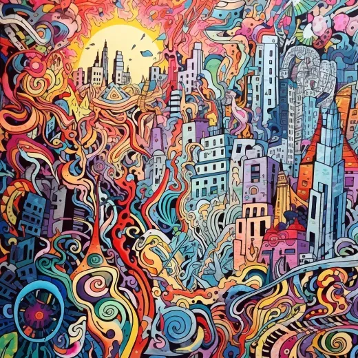 Psychedelic Punk Paintings Midjourney Prompt | PromptBase