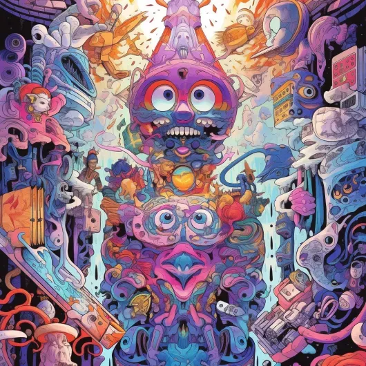 Psychedelic Color Schemes Paintings Midjourney Prompt | PromptBase