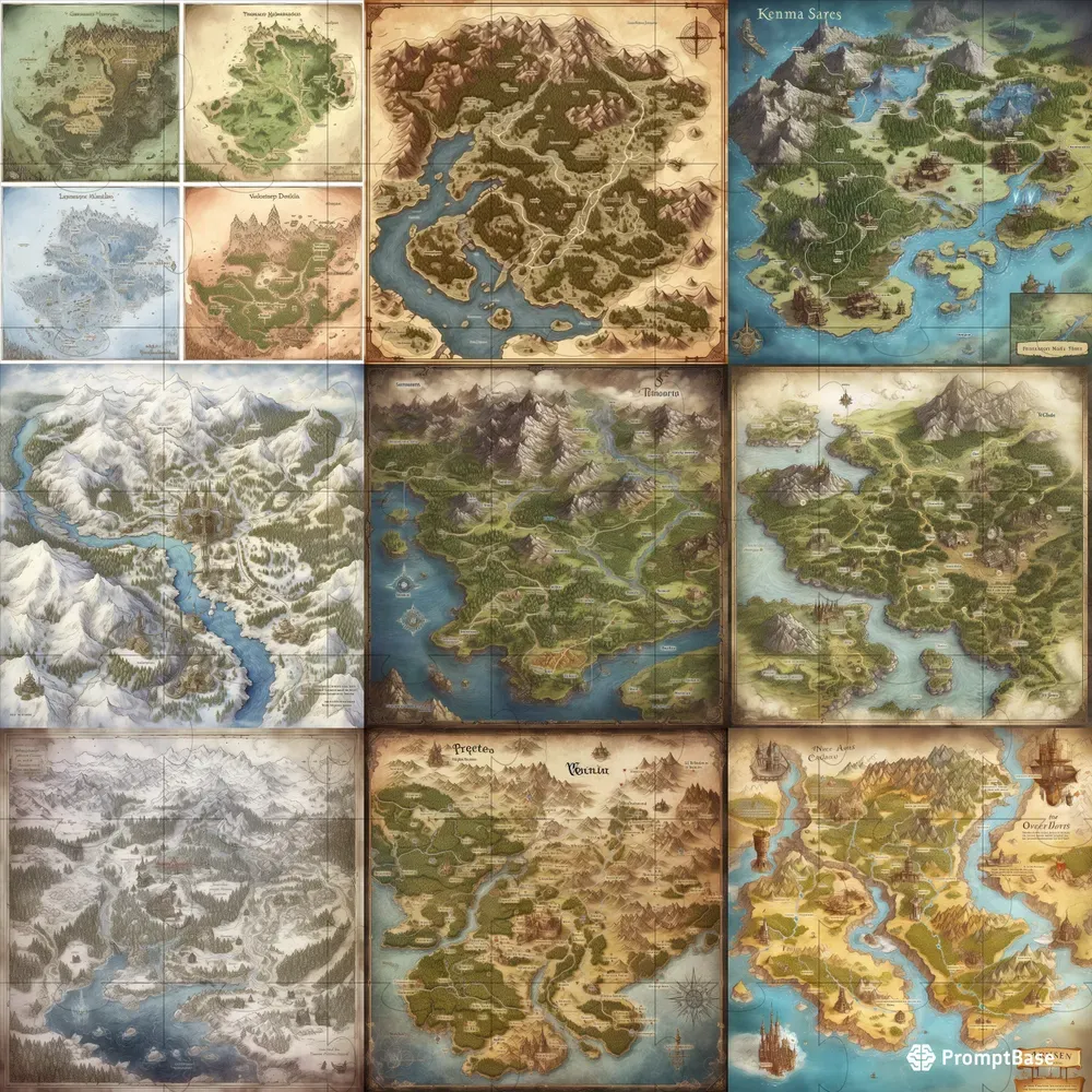 Fantasy Maps For RPG Games Midjourney Prompt | PromptBase