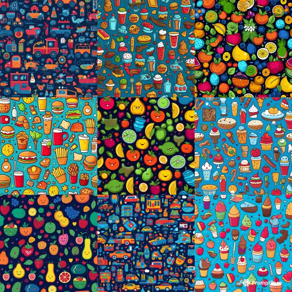 Cute Cartoon Patterns Midjourney Prompt | PromptBase