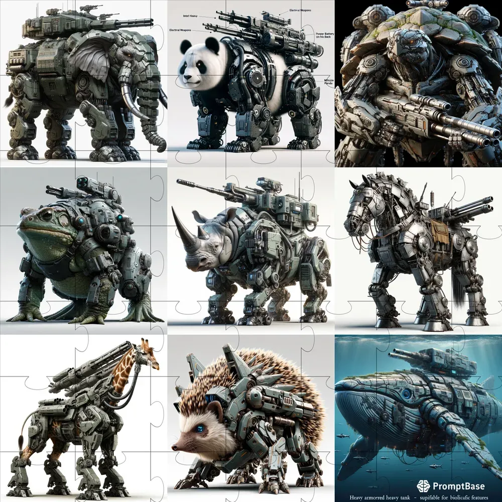 Armoured Tank Animals DALL·E Prompt | PromptBase