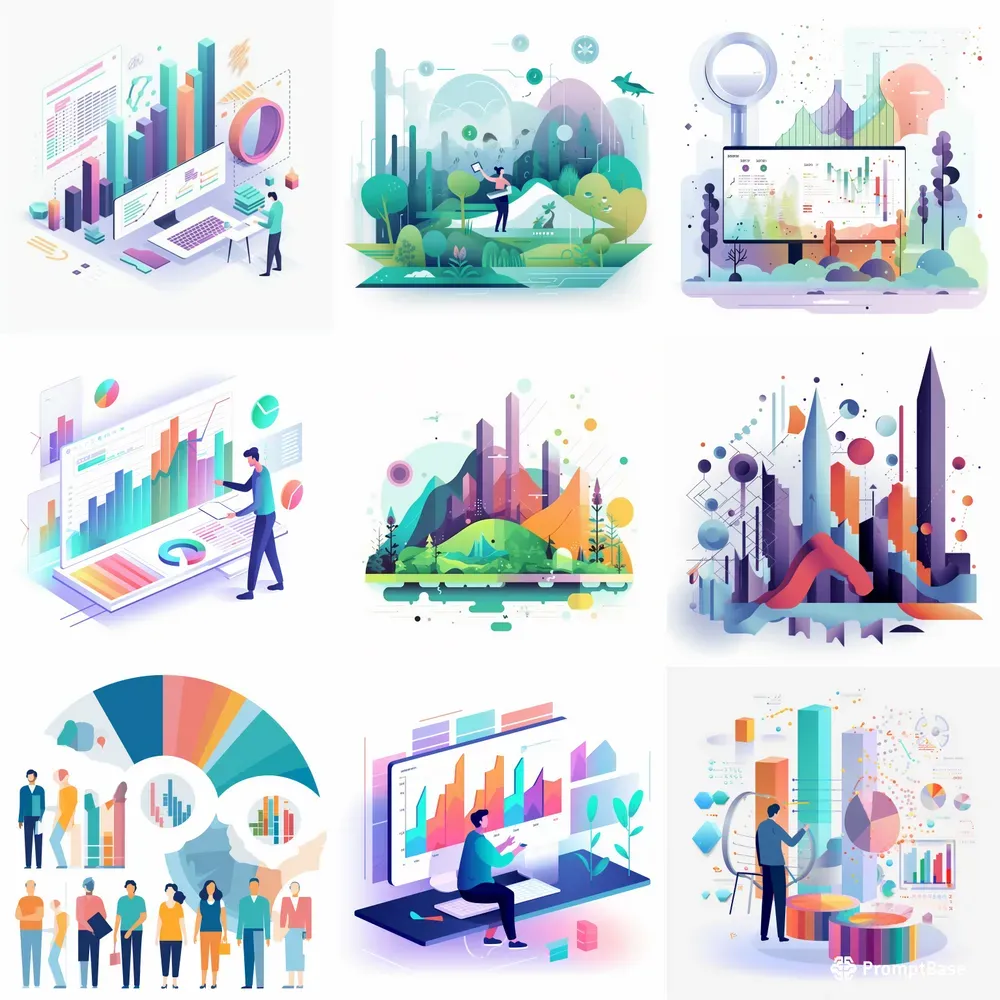 Infographics Data Analysis Vectors Midjourney Prompt | PromptBase