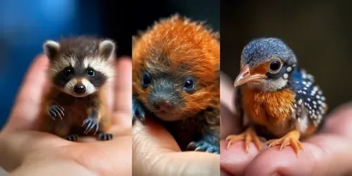Cute Realistic Baby Animals In Hands Midjourney Prompt | PromptBase