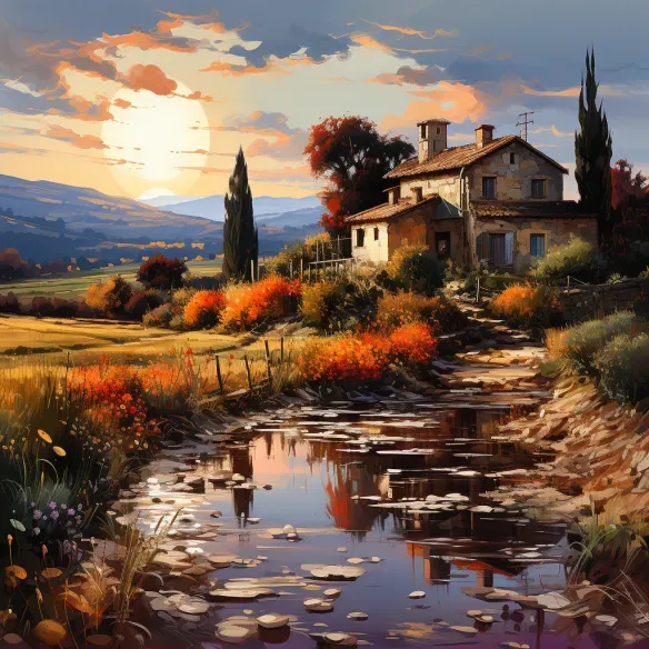 Illustrations Of Serene Reflections Midjourney Prompt | PromptBase