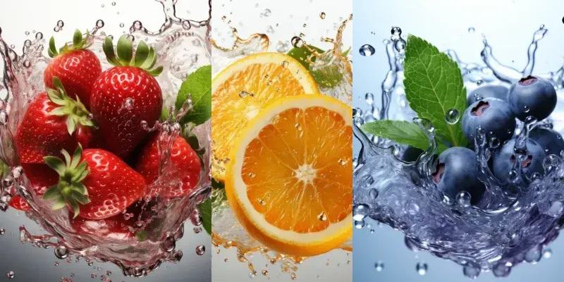 Vivid Fruit Advertisements In 8k Midjourney Prompt | PromptBase