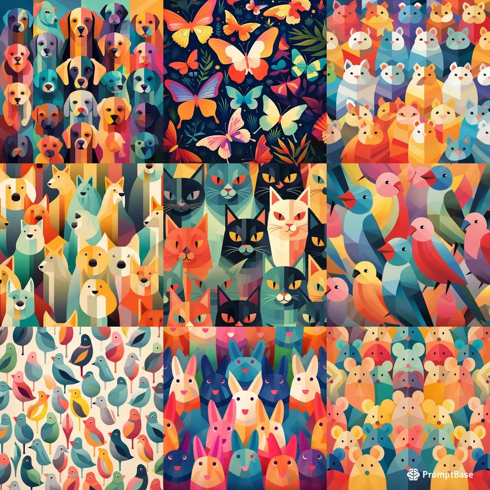 Colorful Animal Patterns Midjourney Prompt | PromptBase