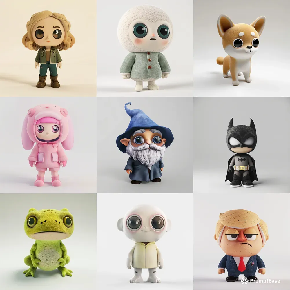 3D Cute Toy Character Designs Midjourney Prompt | PromptBase