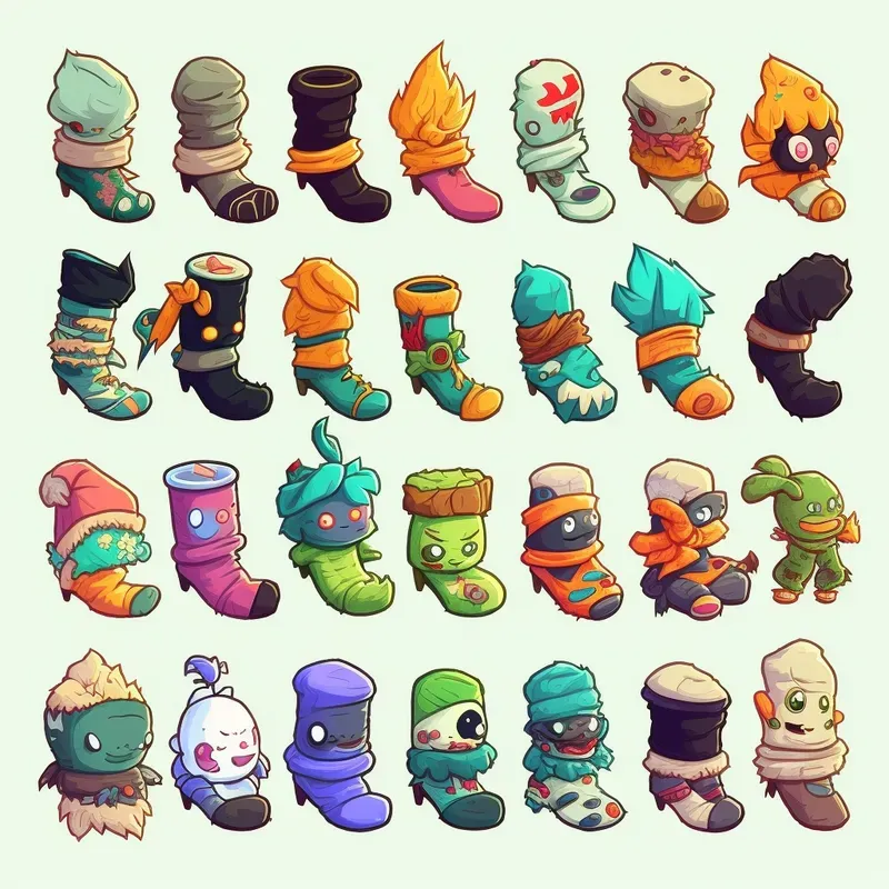 Uniform Anime Sprite Sheet Collections Midjourney Prompt | PromptBase