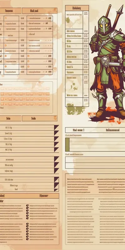 Detailed Print Ready RPG Character Sheets Midjourney Prompt | PromptBase