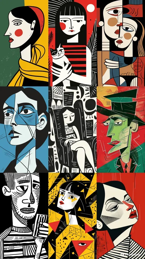 Picasso Style Vector Portraits Midjourney Prompt | PromptBase
